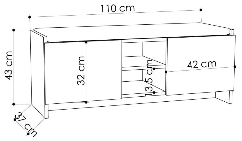 Hnědý botník / lavice Homitis Zulla