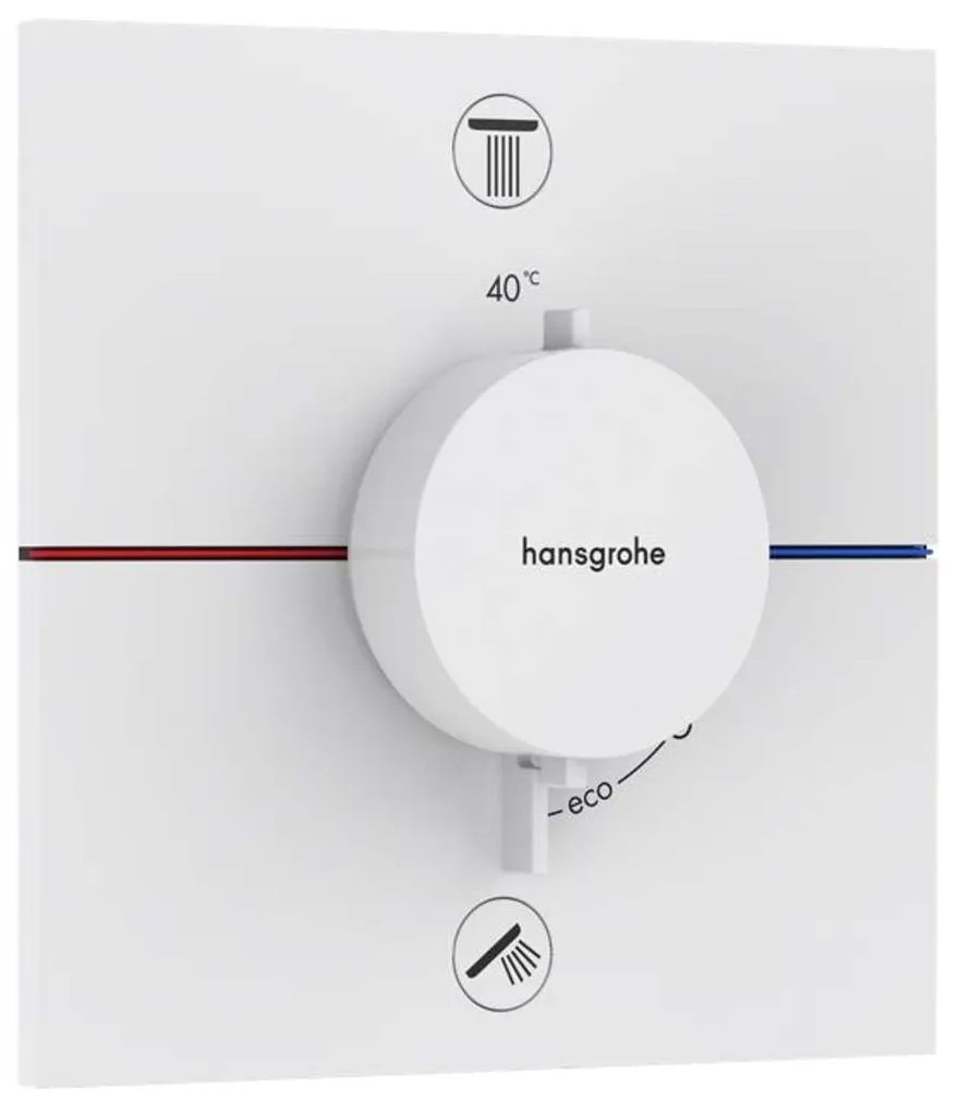 Hansgrohe ShowerSelect Comfort - Termostatická baterie pod omítku, pro 2 spotřebiče, matná bílá 15572700