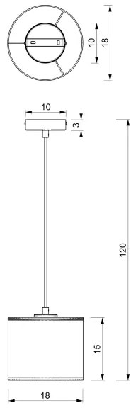 Lustr na lanku LOFT SHADE 1xE27/60W/230V pr. 18 cm černá