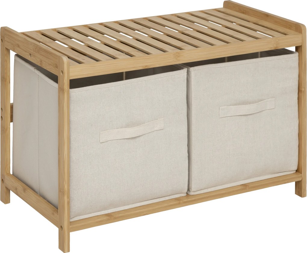 Lavice do koupelny TIDY BOX, 2 úložné boxy, 66,8 x 44 x 35 cm