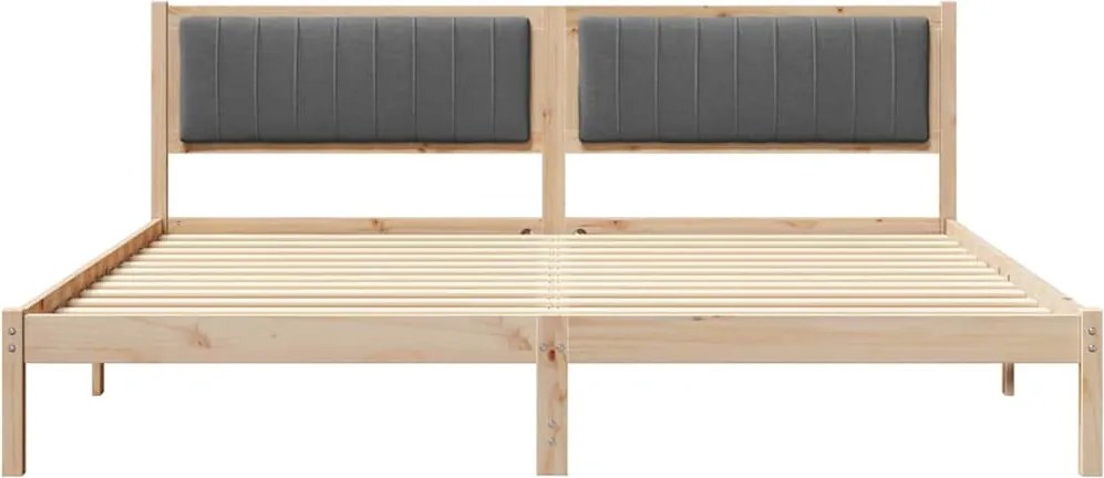 Rám postele s čelo Tmavě šedá 200 x 200 cm Masivní borové dřevo 3394239