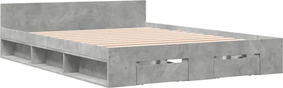 Rám postele se zásuvkami betonově šedý 120 x 200 cm kompozit 3280758
