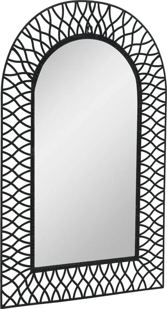 vidaXL Nástěnné zrcadlo obloukové 50 x 80 cm černé [245919]