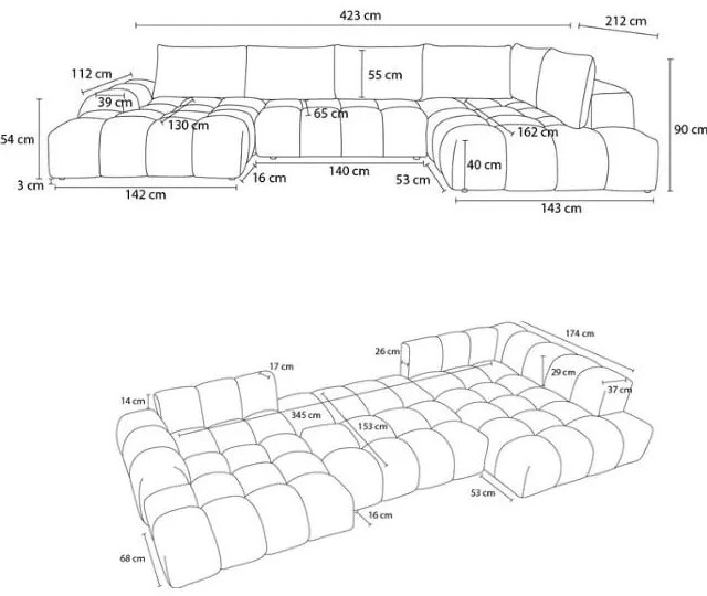 Vínová žinylková rozkládací/s úložným prostorem rohová pohovka (levý roh/do "U") Everest – Bobochic Paris