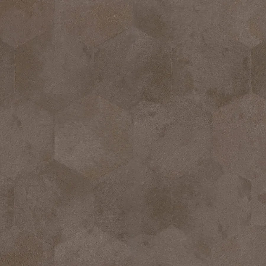 Šedo-hnědá geometrická vliesová tapeta s vinylovým povrchem Z80009 Philipp Plein