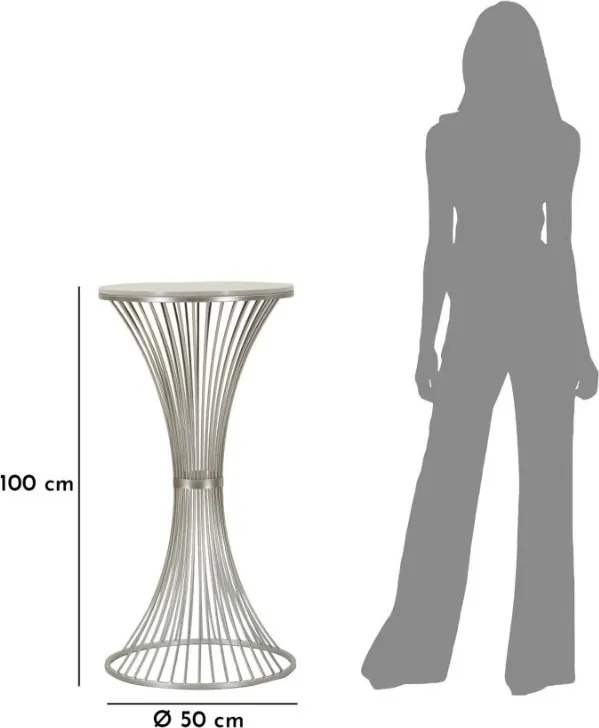 Designový odkládací stolek Zaibunissa 50 cm stříbrný