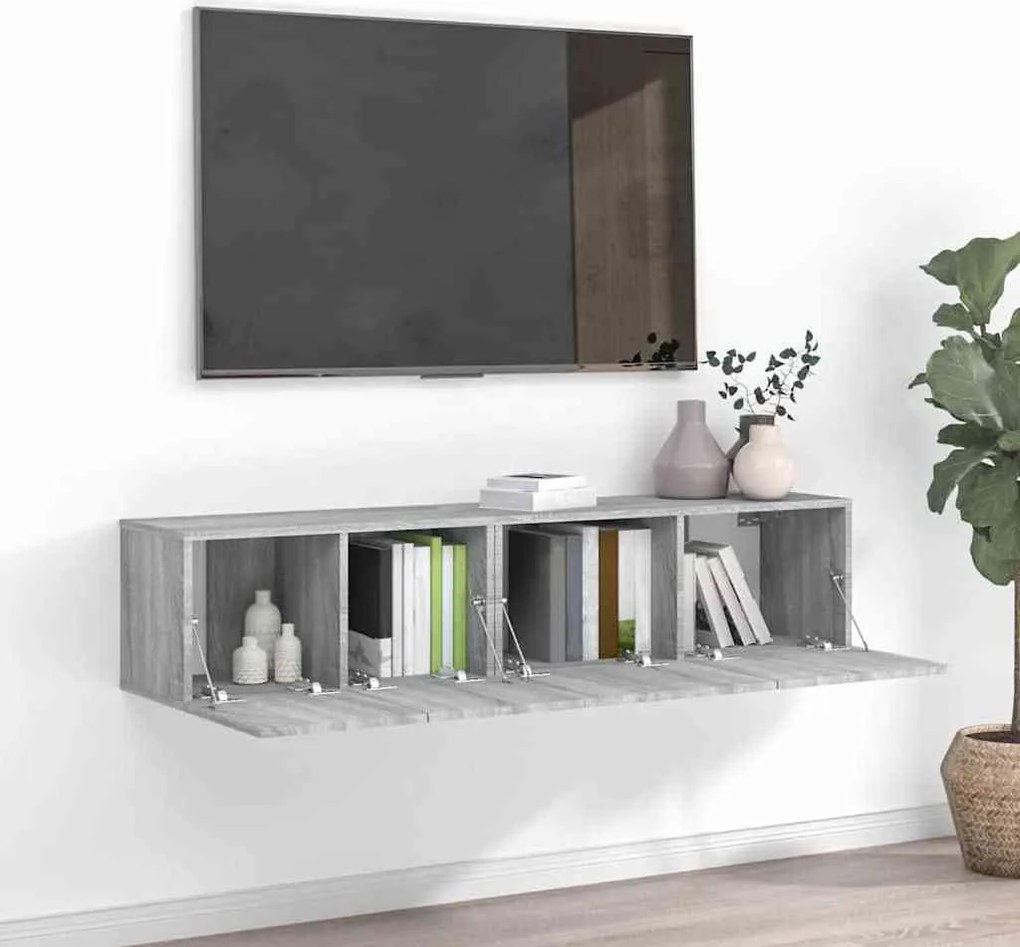 vidaXL 2dílný set TV skříněk dřevotříska [3079120] Barva: šedá sonoma