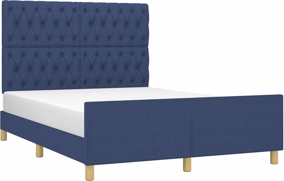Rám postele bez matrace modrý 140 x 200 cm textil 3125306