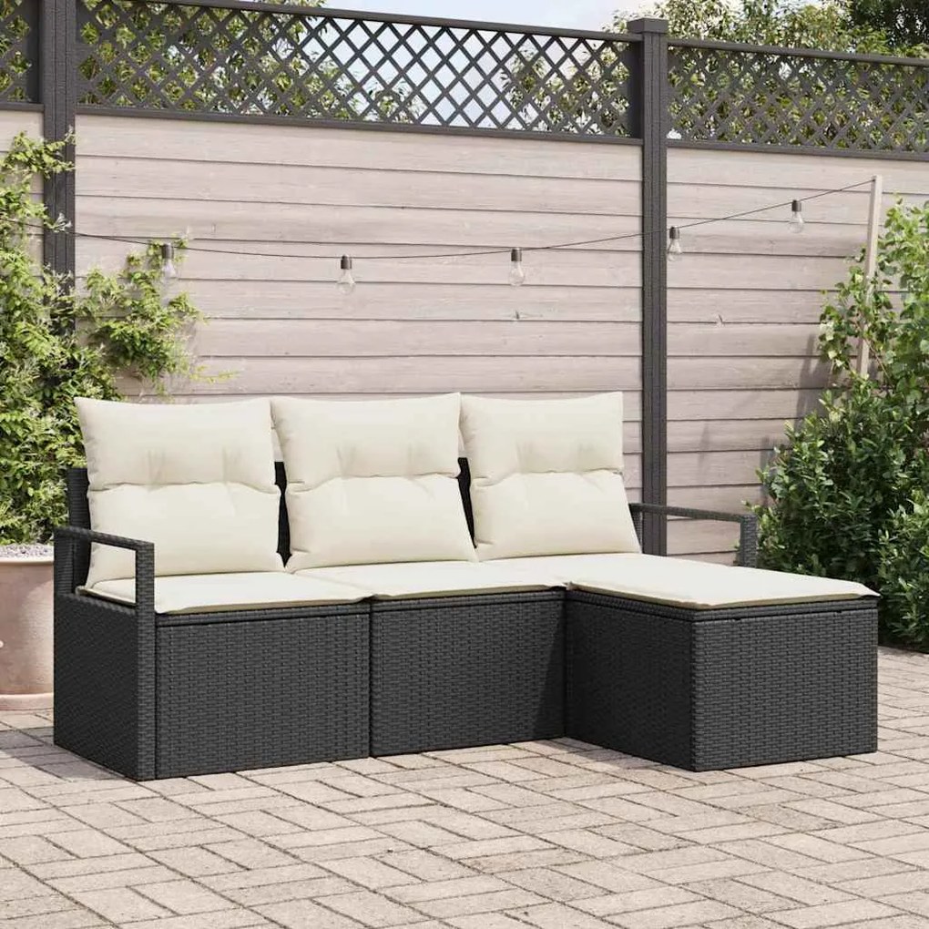 Set pohovek 4 ks Černá polyratan 3346327