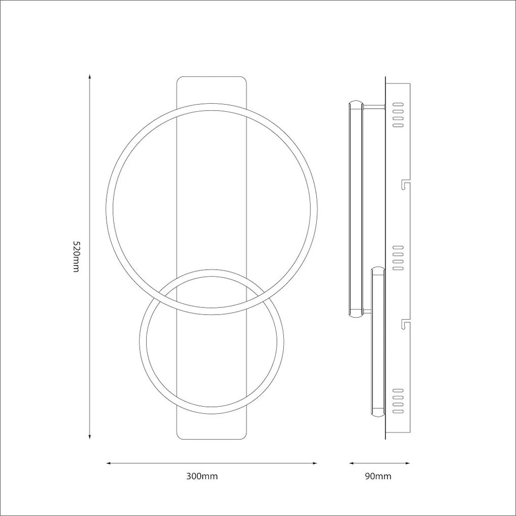 Stropní LED svítidlo Rowena, 2x LED 14w, 4000k, b/imitace dřeva