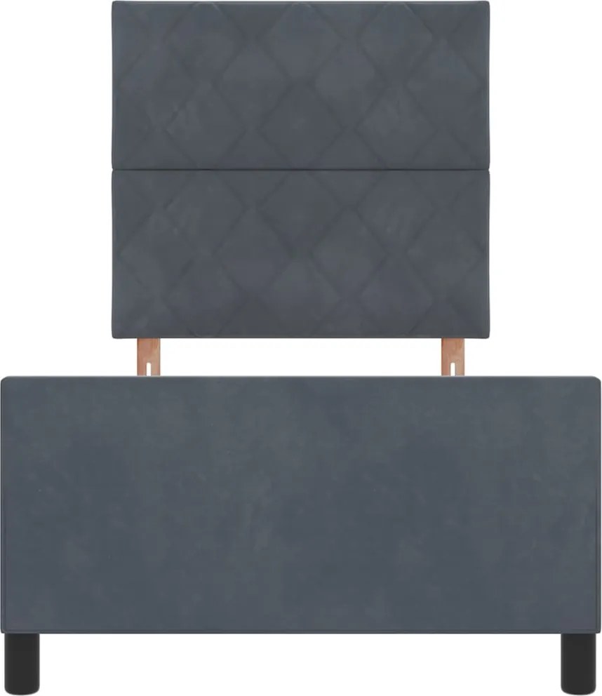 Postel s boxspringem s čelo Tmavě šedá 90 x 200 cm samet 3344982