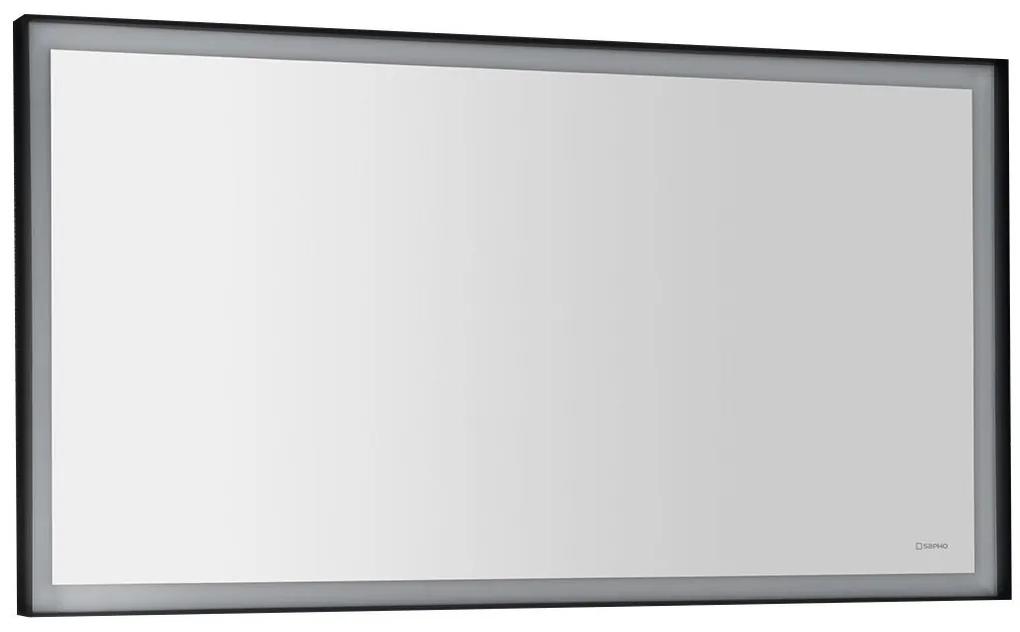 Sapho SORT zrcadlo s LED osvětlením 120x70cm, černá mat - ST120