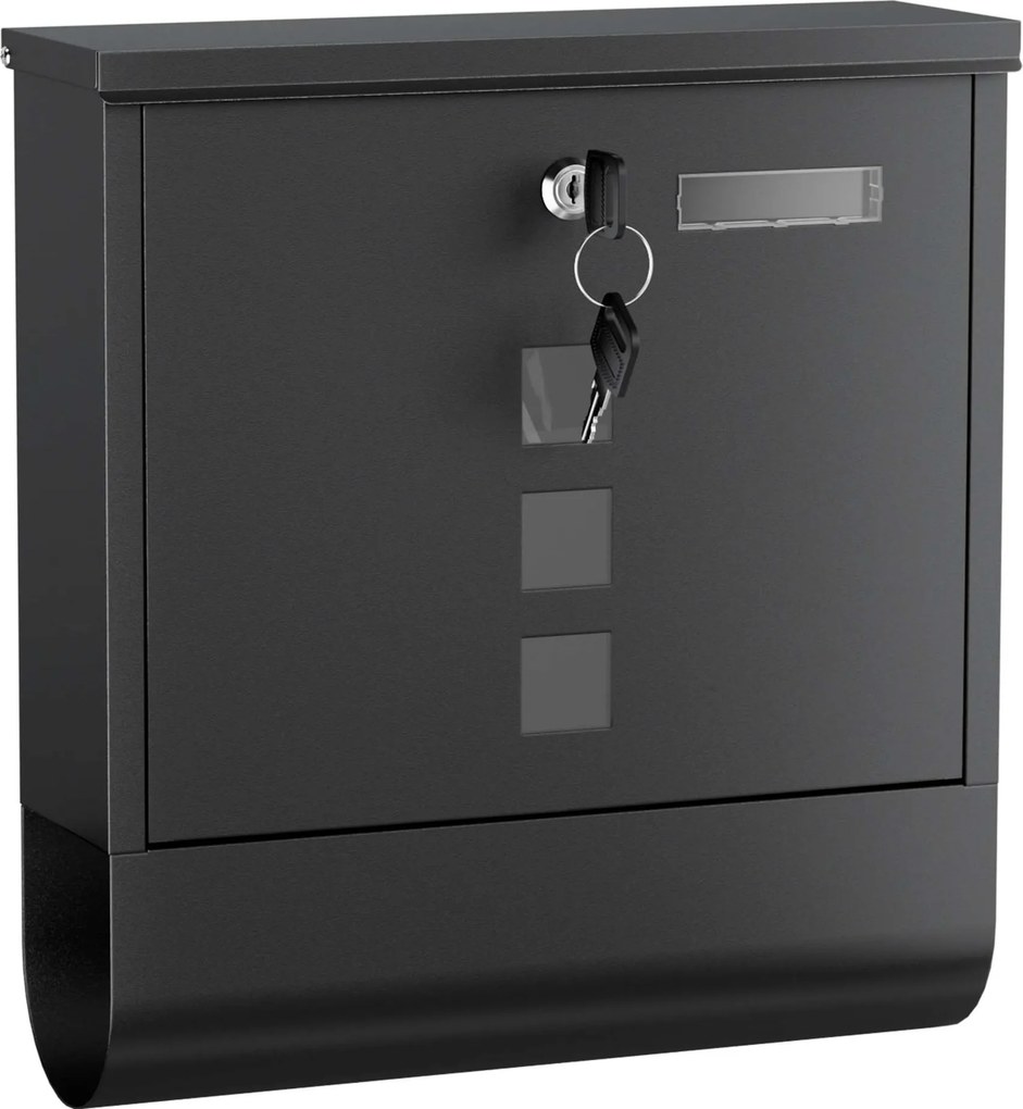 Poštovní schránka Wiltec – 305 × 100 × 338 mm, černá (60830)