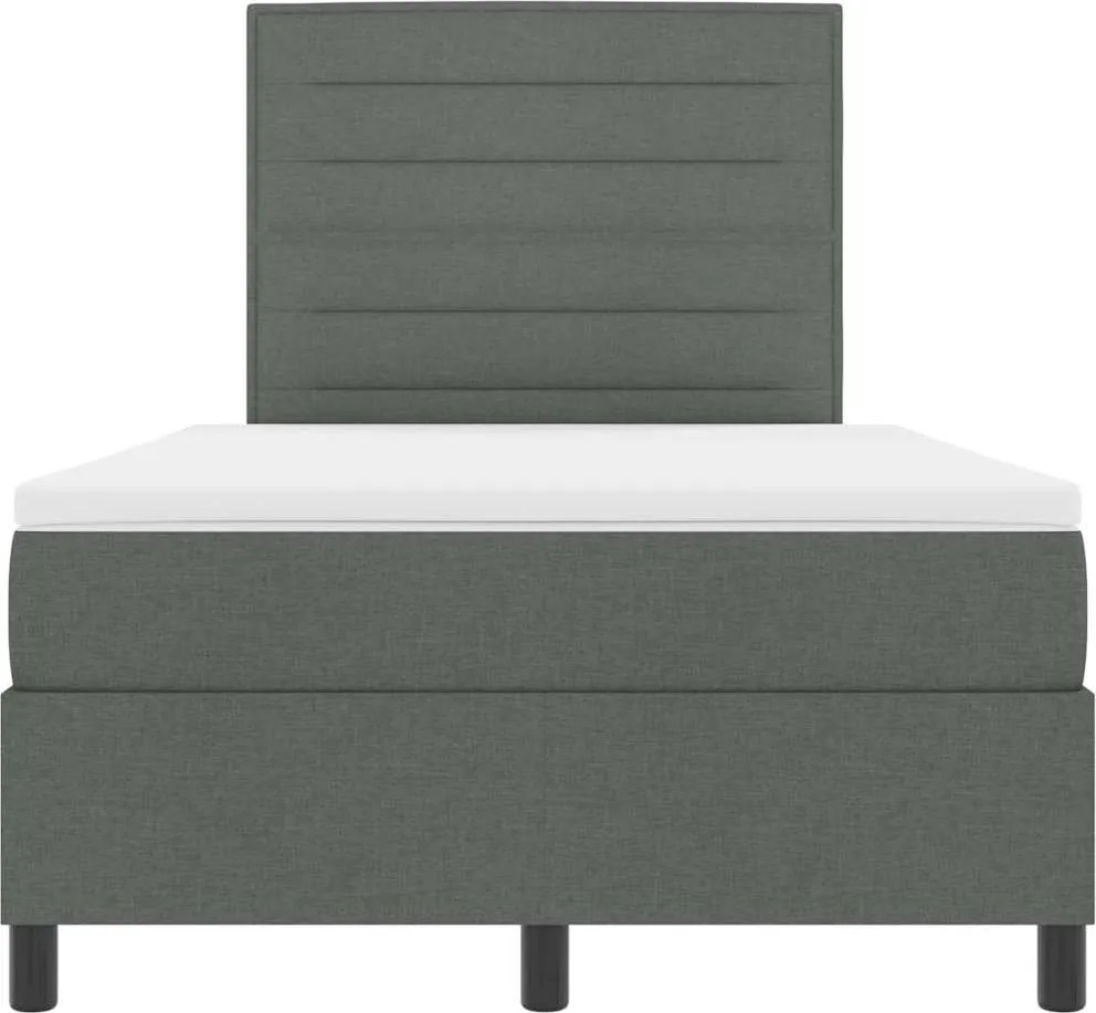 Postel s boxspringem s matrací Tmavě šedá 120 x 190 cm textil 3339295