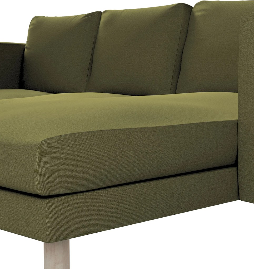 Potah na pohovku IKEA Norsborg 3-místná se šezlongem barva zelená látka pletený vzor