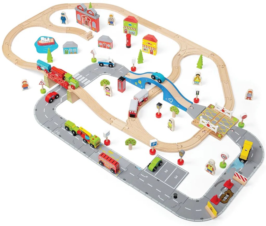 Bigjigs Rail Vláčkodráha a autodráha