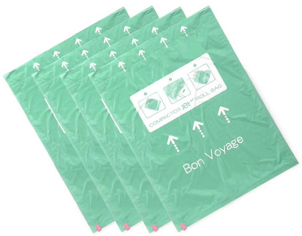 Compactor Sada cestovních vakuových pytlů Jet Roll Bags L 50 l, 55 x 70 cm, 4 ks