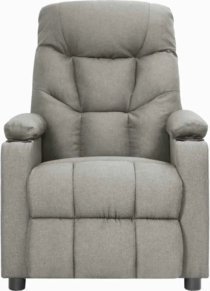 Polohovací křeslo světle šedé textil 339082