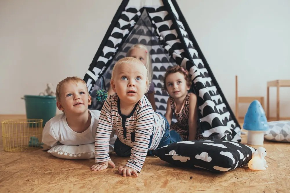 Vigvam design Half Moon Teepee pro chlapce - ČTVERCOVÉ BEZ DOPLŇKŮ