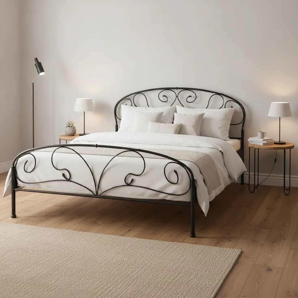 Nábytek ATIKA s.r.o. Kovová postel KLAUDIE Barevne provedení: černá, Rozměr: 80 x 200 cm