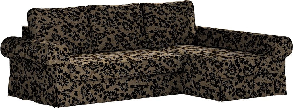 Potah na pohovku IKEA Backabro rozkládací se šezlongem barva béžová látka pletený vzor, vzorované