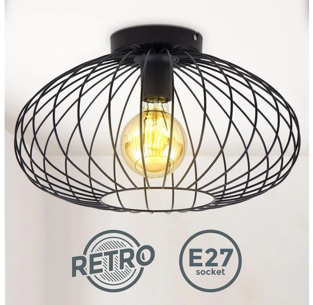 B.K. Licht | B.K. Licht 1398 - Přisazený lustr RETRO 1xE27/40W/230V černá | P4979