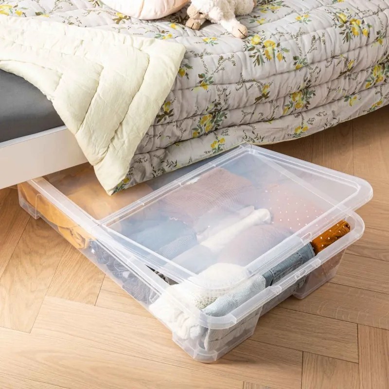 SUNDIS Úložný box pod postel VIEW BOX 50 L – pod postel, s víkem a kolečky