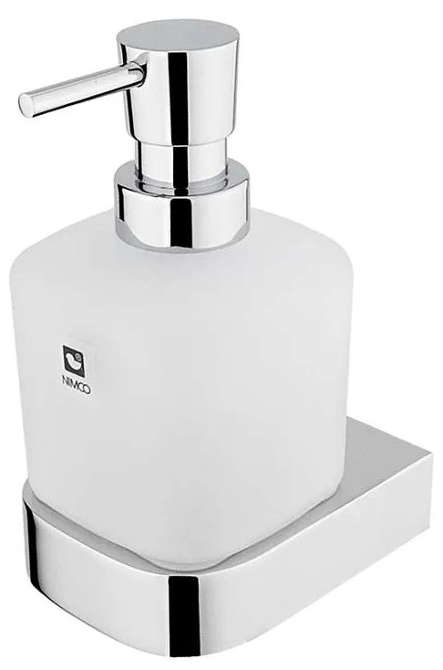 Nimco Nikau - Dávkovač mýdla s držákem, 300 ml, matné sklo/chrom NK 30031C-T-26