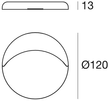 Linea Light 76090W07 Envelope_R orientační svítidlo na 24VDC, povrchová montáž, 4W LED 3000K, bílá, průměr 12cm, IP66