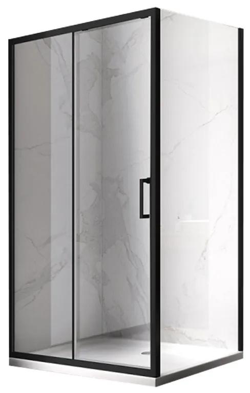 BPS-koupelny Obdélníkový sprchový kout HYD-OK103 100x80 černá/transparent