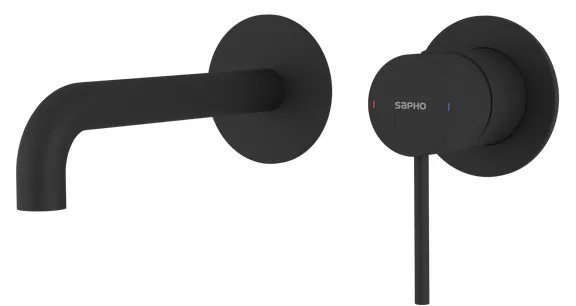 Sapho Sapho, ULTRAMIX 2-prvková podomítková umyvadlová baterie, hubice 20cm, černá mat, UT018B