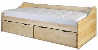 Drewmax Borovicová postel LK130 90 x 200 cm - šedá