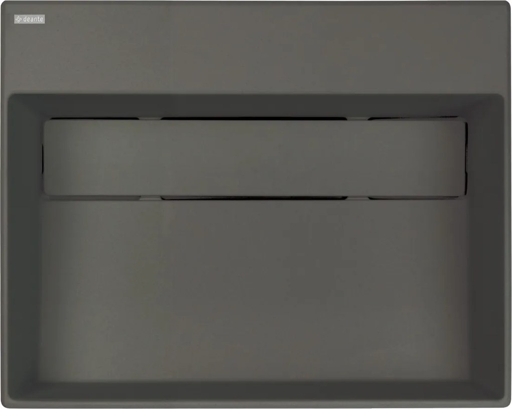 Deante Correo, granitové umyvadlo na desku s poličkou pod baterii a krycí deskou 500x400x130 mm, antracitová, CQR_TU5M
