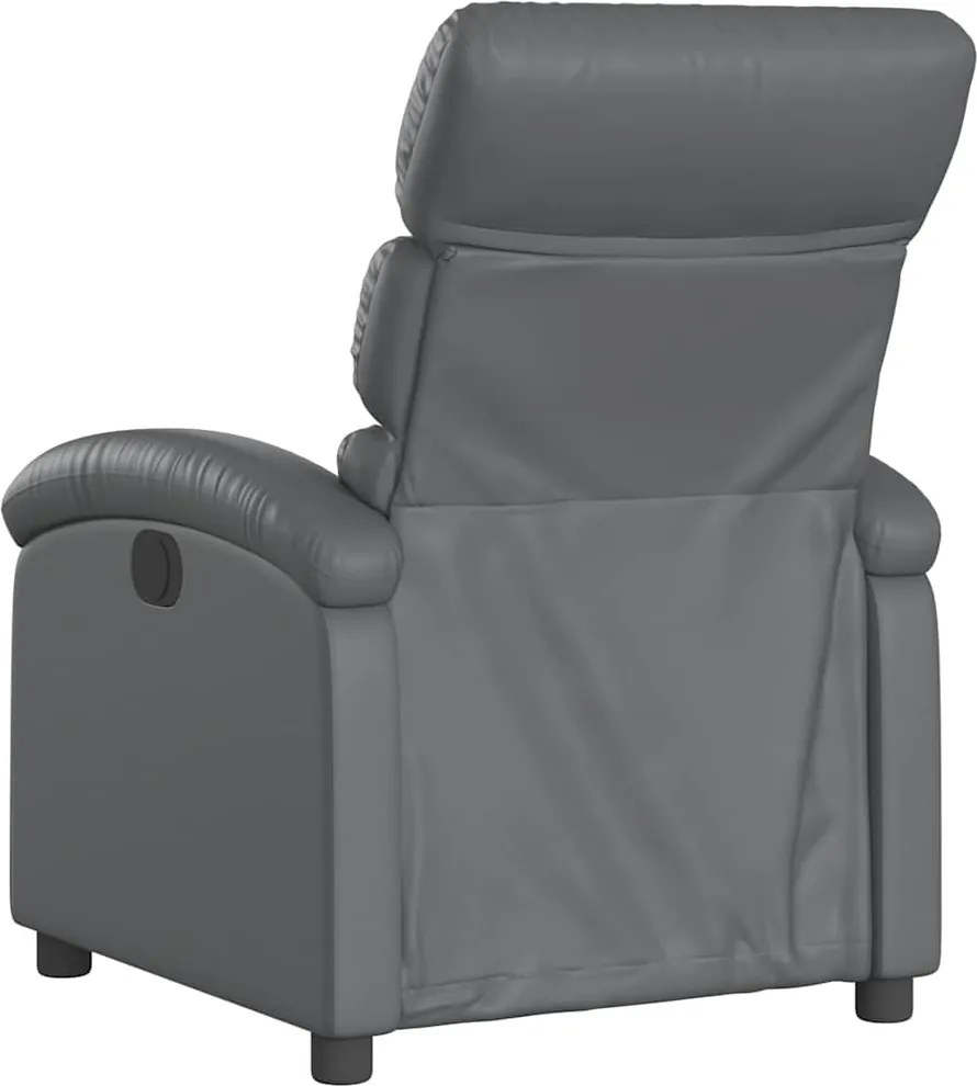 Polohovací křeslo šedé, umělá kůže 3205846