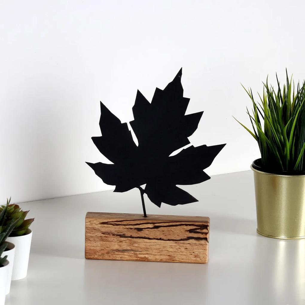 Kovová dekorace Maple 27 cm černá