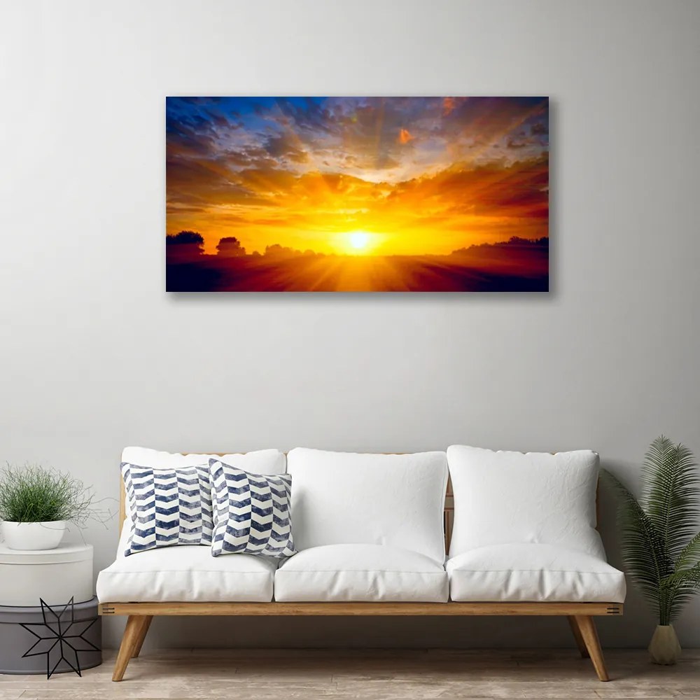 Obraz na plátně Slunce Nebe Krajina 100x50 cm