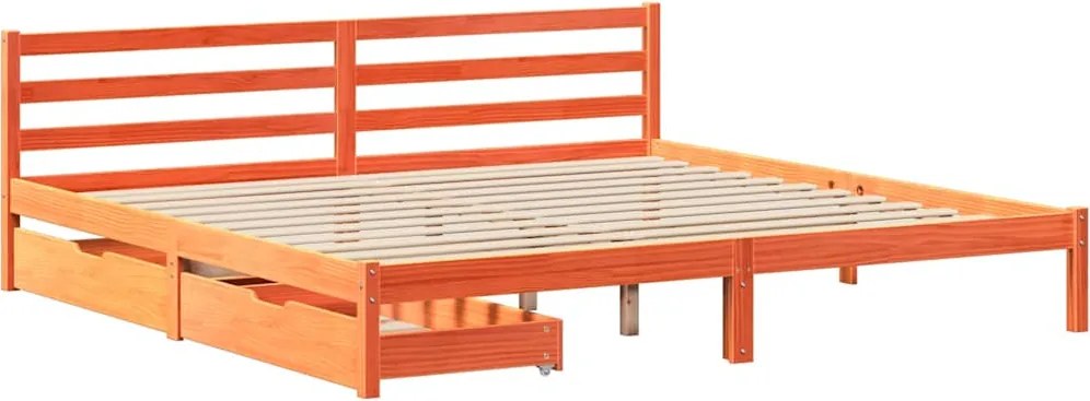 Postel bez matrace voskově hnědá 200 x 200 cm masivní borovice 3301562
