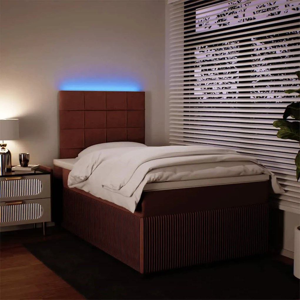 Box spring postel s matrací růžová 120x190 cm samet 3294591