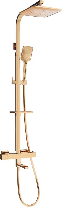 Mexen - CQ62 sprchový set s termostatickou baterií Cube, růžová- zlatá,779106295-60