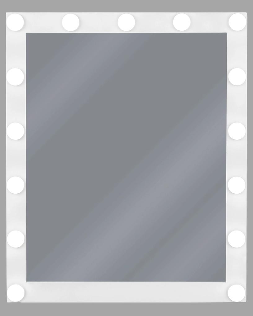 Nástěnné zrcadlo LED 50 x 60 cm bílé ODENAS Beliani