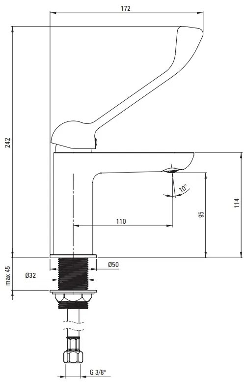 Deante Alpinia, umyvadlová baterie s ECO perlátorem 4,5 l/min, chromová, DEA-BGAE020C