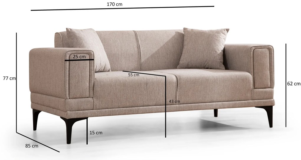 Hanah Home Dvoumístná pohovka HORIZON béžová 170 cm