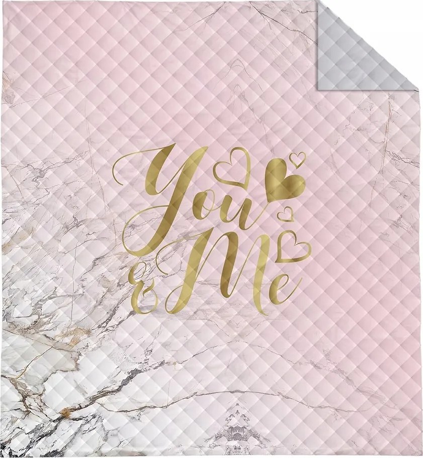 Přehoz 220x240 You&Me růžový pudrově zlatý K_68 112 Bedspread