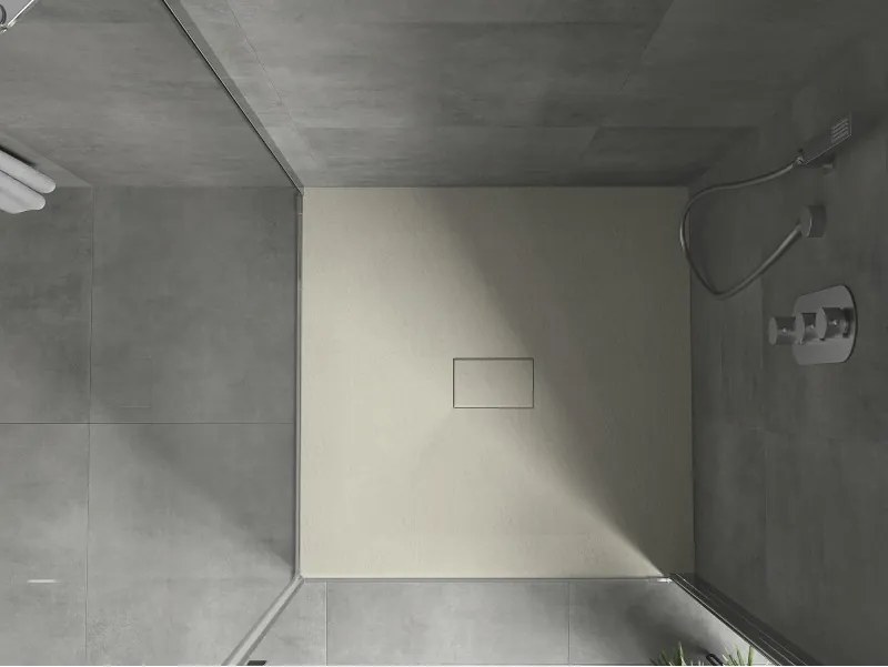Mexen Hugo, čtvercová sprchová vanička, SMC, 100x100 cm, béžová, 42691010