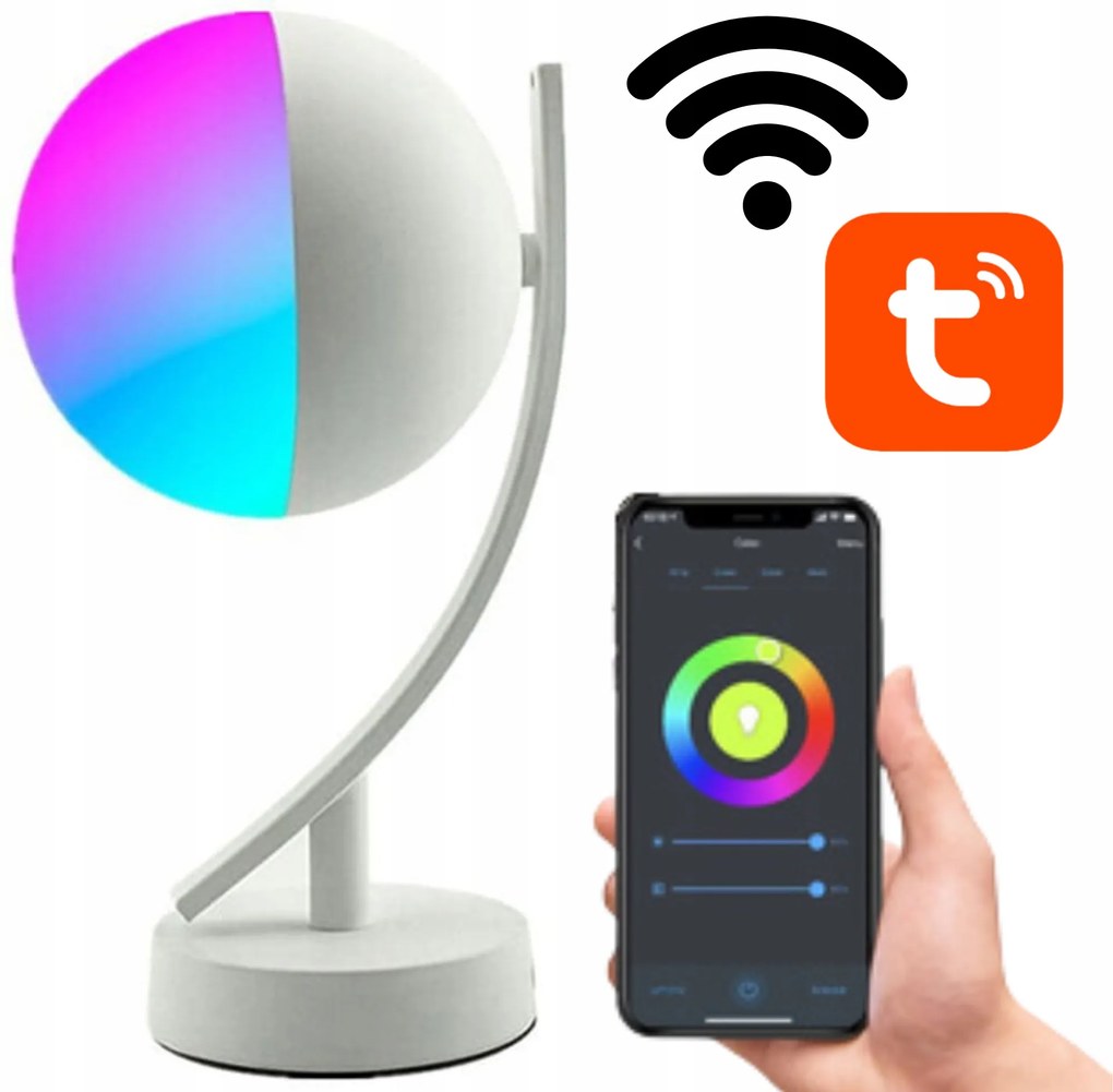 Stolní Lampa Rgb Velká Kulatá Bílá Stojící Podlahová Wifi Osvětlení