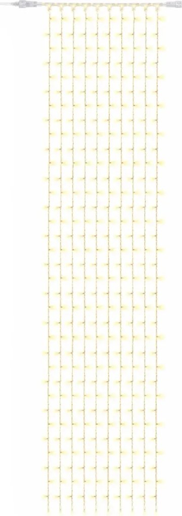Easy Fix LED světelný závěs interiér, 100 × 500 cm, teple bílá, 500 diod, 10 pramenů, čirý kabel, IP20, prodlužovací