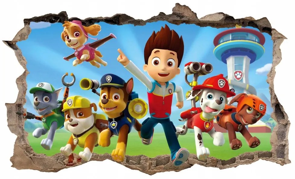 Velká ozdobná nálepka Paw Patrol do dětského pokoje 115x75cm