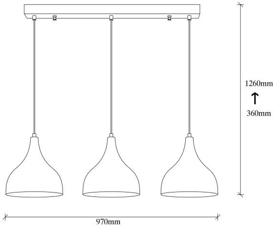 Lustr na lanku SAGLAM 3xE27/40W/230V