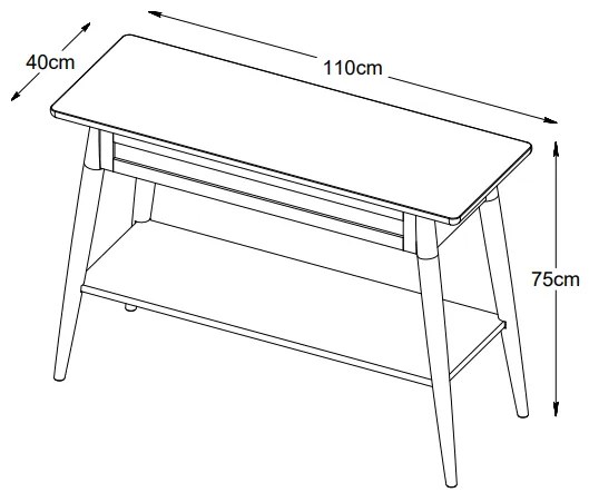 Designová konzole Tallys 110 cm kouřový dub