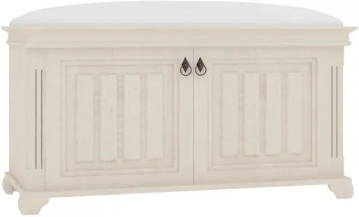 Amelie Polstrovaná lavice s úložným prostorem - bílá provence
